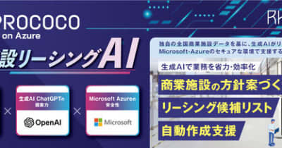 全国商業施設データと生成AIでリーシング業務を支援 商業施設リーシングAI「PROCOCO」バージョンアップ！ ～生成AIで業務を省力・効率化！最適なテナント候補をAIが自動的にリストアップ ...
