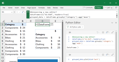 「Python Editor」が「Excel Labs」を卒業、新しくなって「Excel」にビルトイン／「Microsoft 365 ...