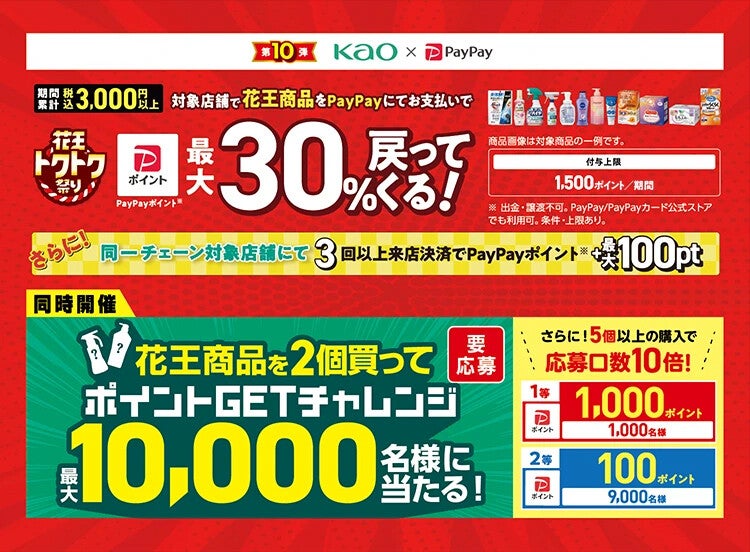 【PayPay】「花王商品の購入で最大30%戻ってくるキャンペーン」12月1日からスタート (マイナビニュース)
