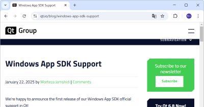 「Qt」が「Windows App SDK」に正式対応、モダン機能の組み込みが容易に／「Qt Creator 16」やコマンドラインで (窓の杜)