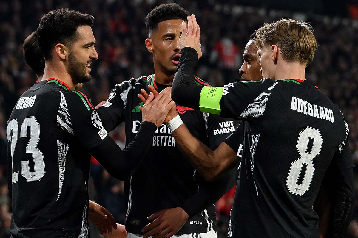 「準々決勝進出ほぼ確実」アーセナル、圧巻7発でPSV撃破！欧州CLベスト16で先勝「待望の得点力を発揮し…」 (フットボールチャンネル | サッカー情報満載！)