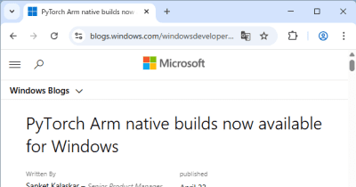 Windows版「PyTorch」が「Copilot+ PC」（ARM64）にネイティブ対応、AI開発で前進／「PyTorch 2.7」の ...