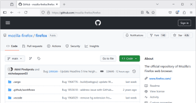 「Firefox」の開発リポジトリが「GitHub」に移行／「Mercurial」は廃止へ【やじうまの杜】 (窓の杜)