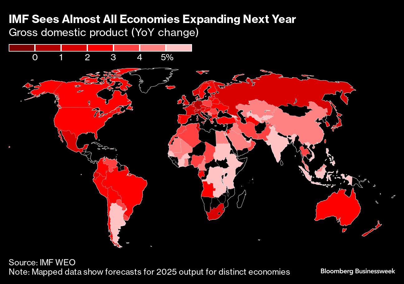 IMF、来年の世界経済見通しを下方修正－成長に下振れリスク