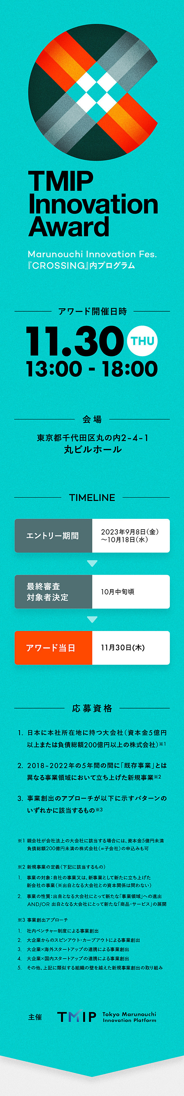 【エントリー終了】"新規事業創出"を表彰する「TMIP Innovation Award」始動